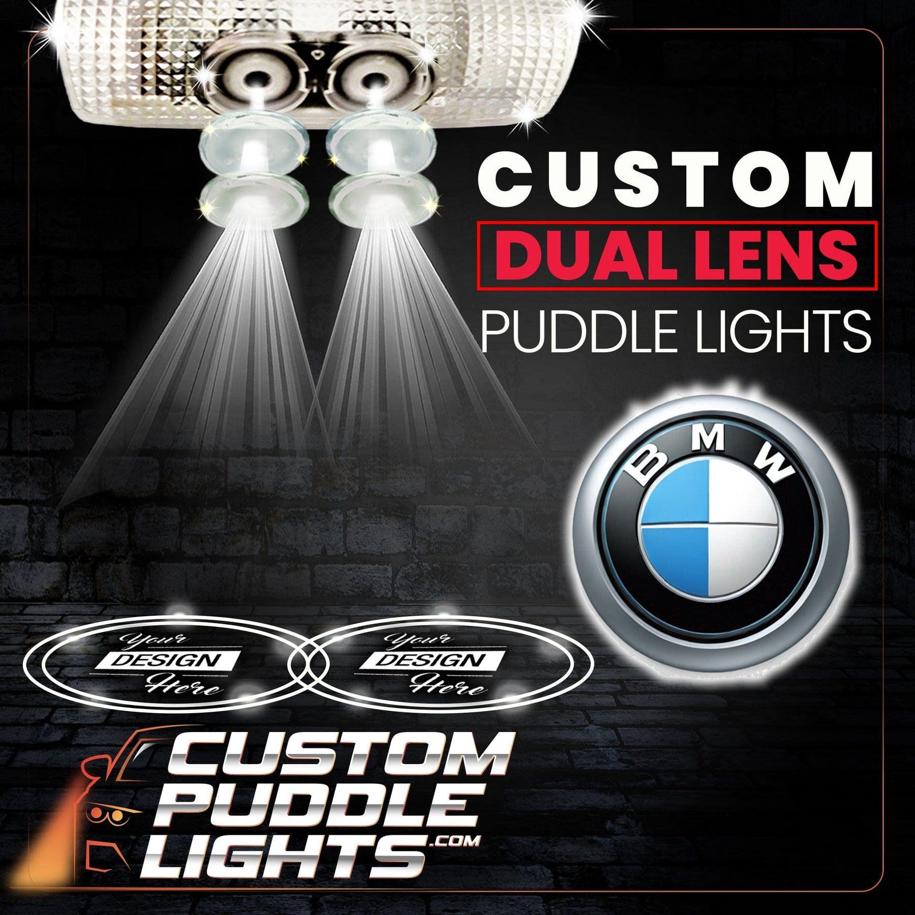 Custom Dual Lens LED Courtesy Door Projector Puddle Lights for BMW ...