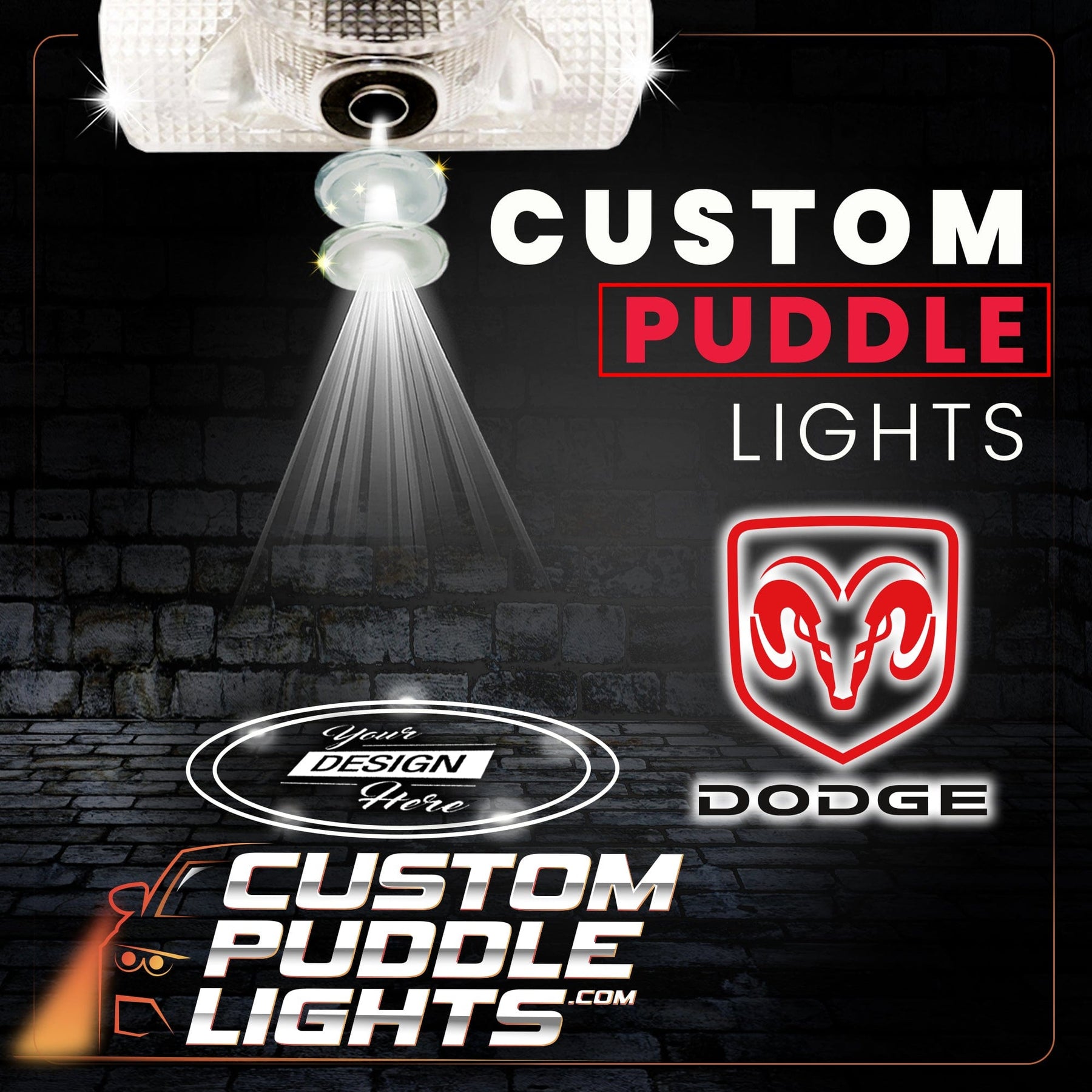 Custom LED Courtesy Door Projector Puddle Lights for Dodge – Custom ...