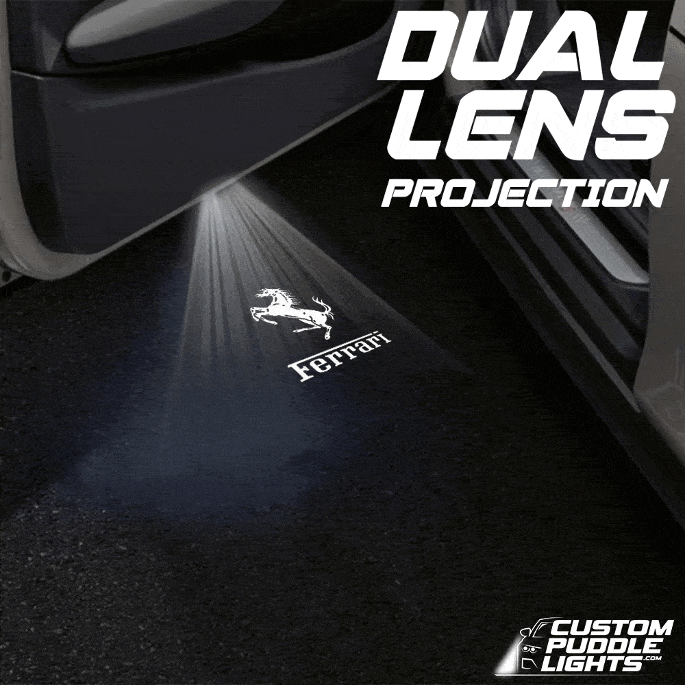 Ferrari 458 Dynamic Dual Lens Premium Door Puddle Lights Multiple Desi ...